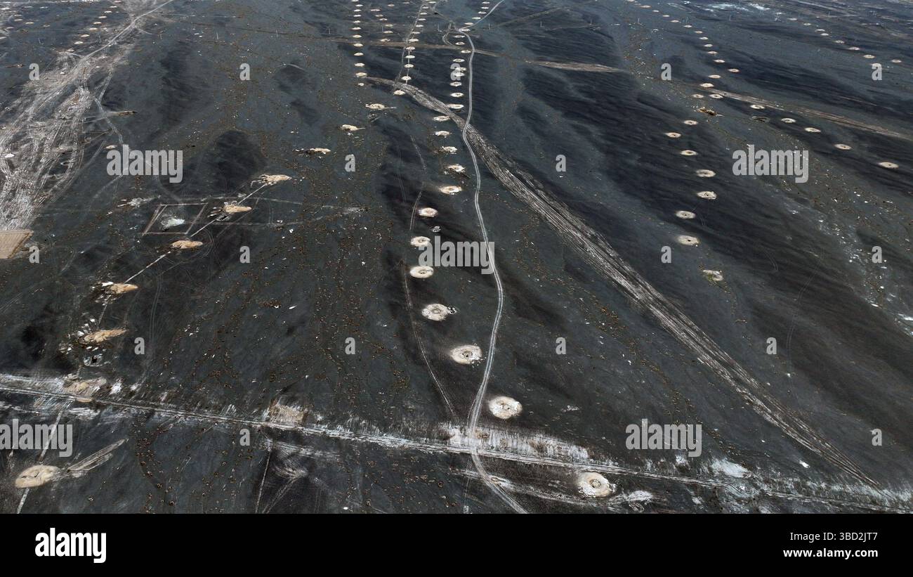 HAMI, CHINA - MAY 21, 2025 - Aerial photo of the water collecting ...