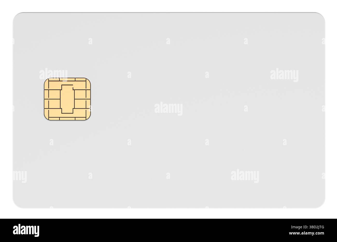 Blank White Credit Card or debit card with chip, 3D Rendering isolated ...