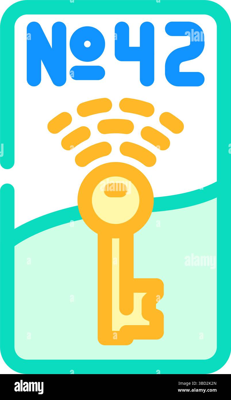 room key hospitality hotel color icon vector illustration Stock Vector ...
