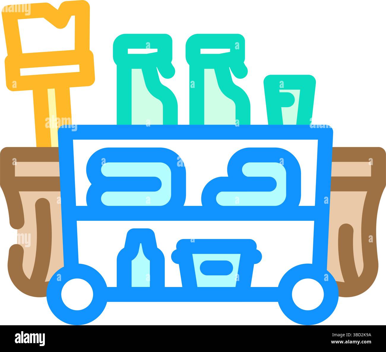 housekeeping hospitality hotel color icon vector illustration Stock ...