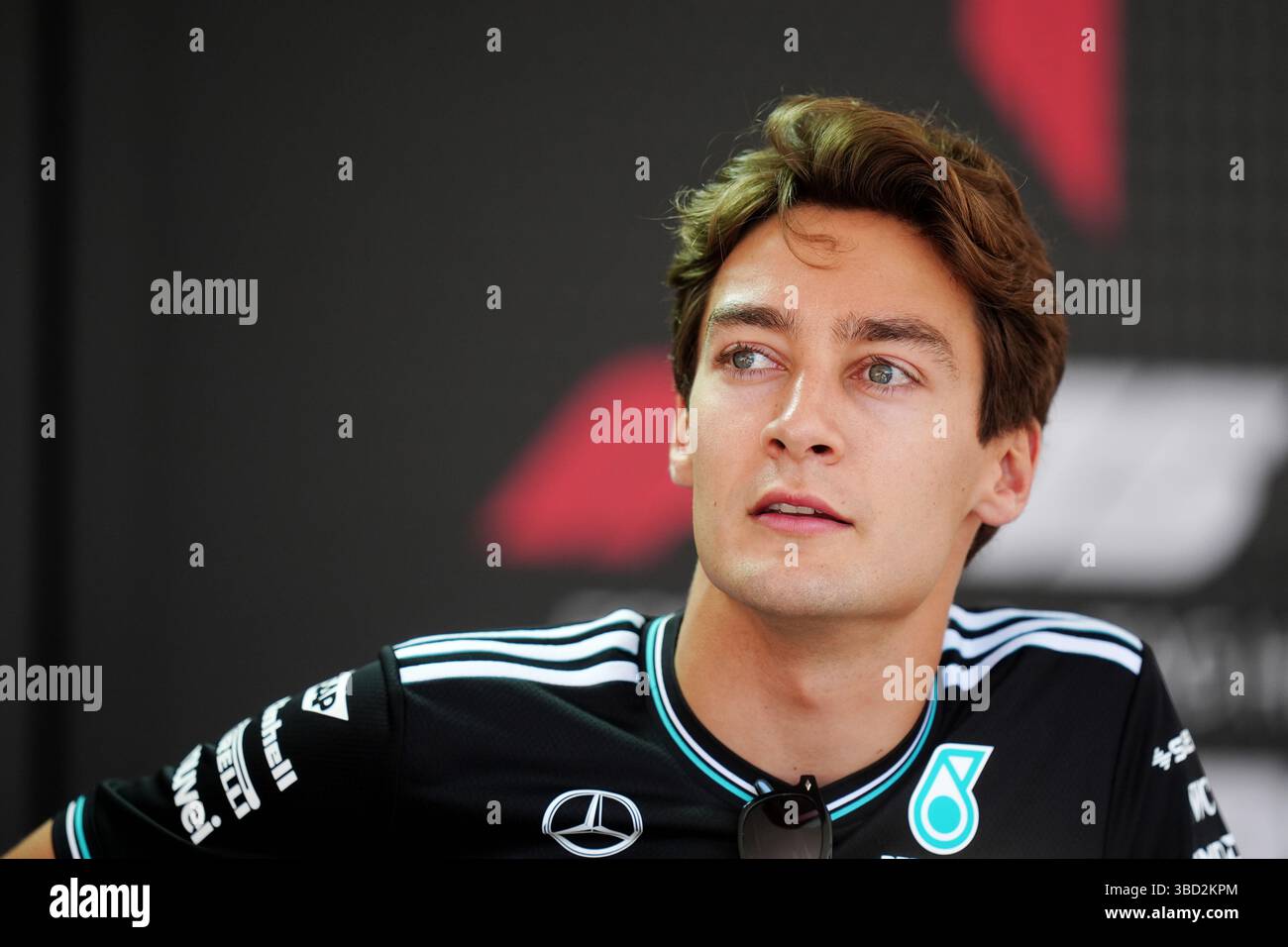 Mercedes driver George Russell during the preview day at the Circuit de ...