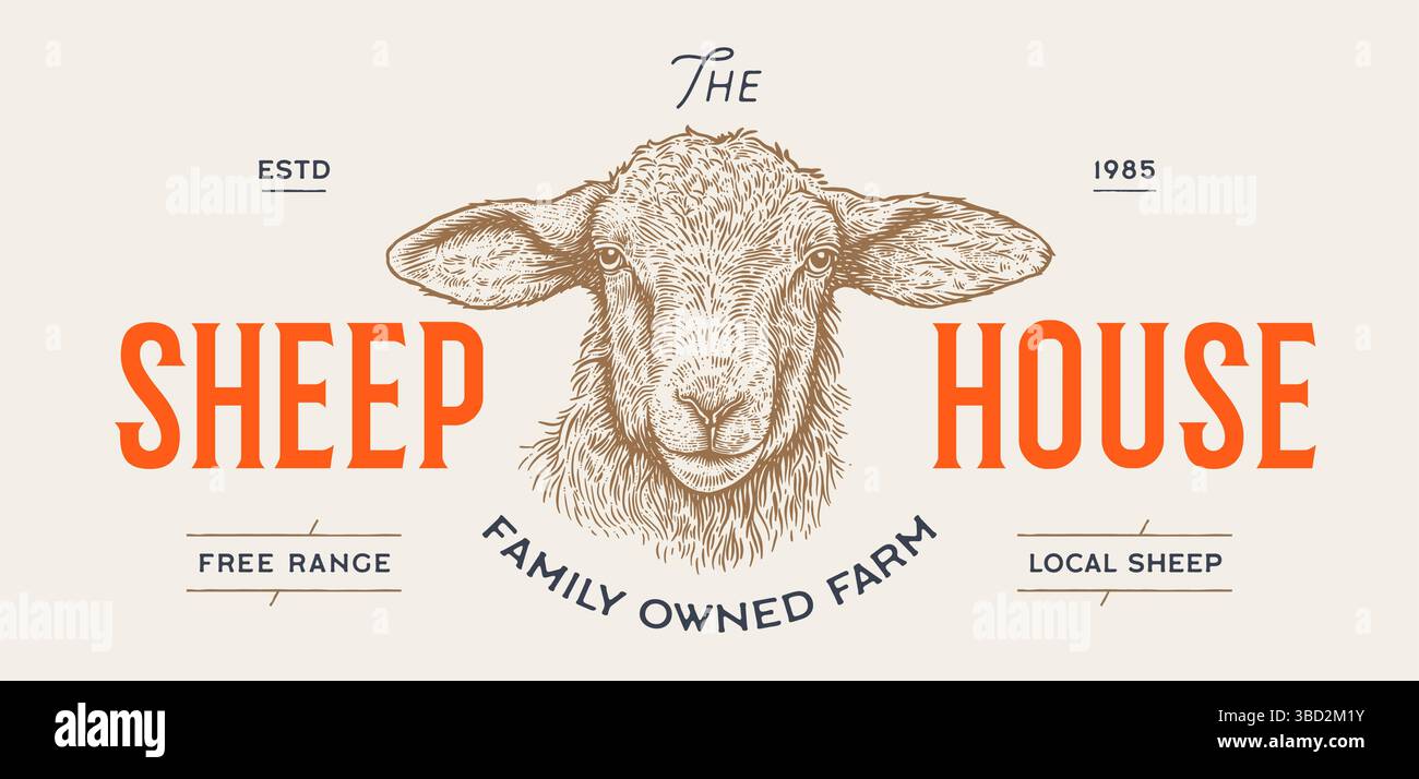 Vintage mutton shop Stock Vector Images - Alamy