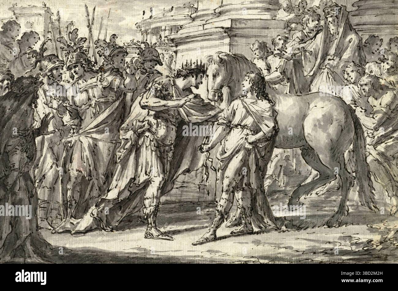 King Philip giving Alexander the Great his horse Bucephalus. Bucephalus ...