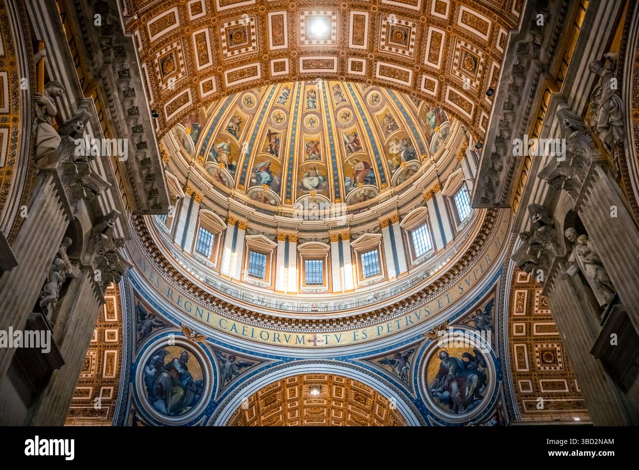 The interior of St. Peter's Basilica is filled with artworks created in ...