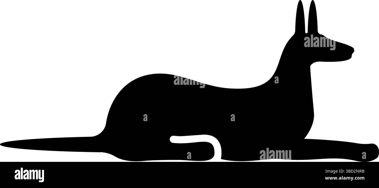 Jackal silhouette egyptian mythology Anubis Egypt God icon black color vector illustration image ...