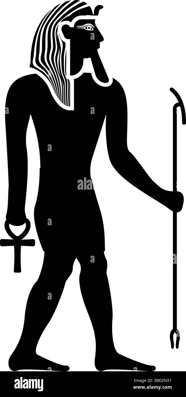 Egypt pharaoh Tutankhamen King Tut icon black color vector illustration ...