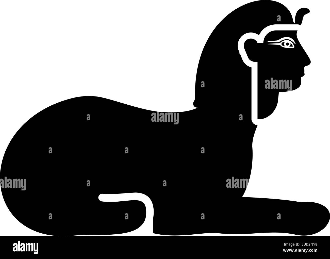 Sphinx Egypt pyramid concept egyptian statue of Giza icon black color ...