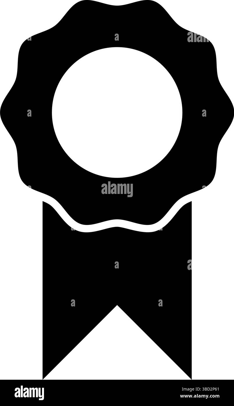 Medal with ribbon winner award prize certificate seal emblem stamp ...