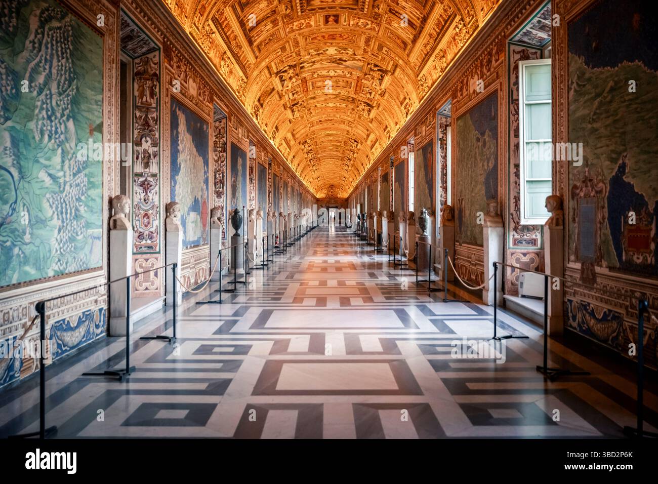The Corridor of Geographical Maps leading to the Sistine Chapel Stock ...