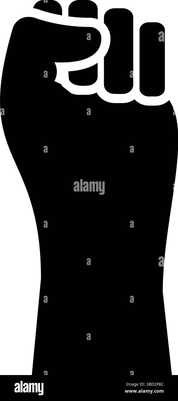 Anti feminism male symbol sign raised fist icon black color vector ...