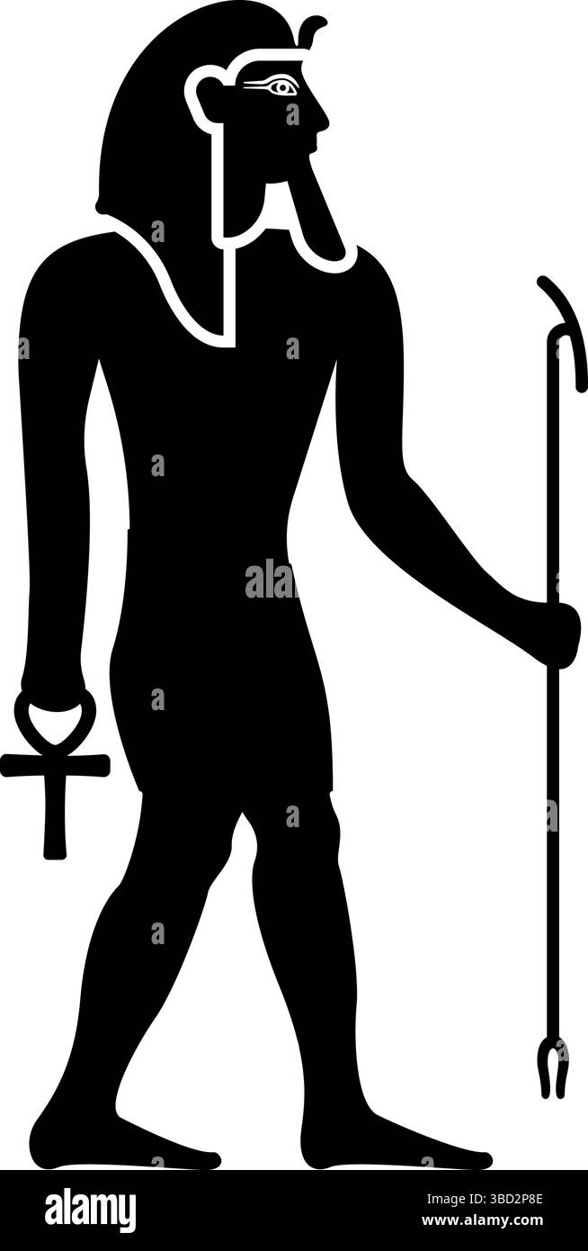 Pharaoh Egypt Tutankhamen King Tut icon black color vector illustration ...