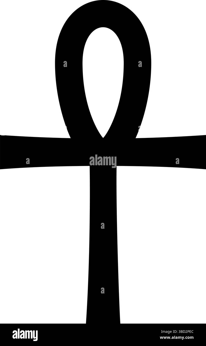Coptic cross Ankh ancient Egyptian religious symbol icon black color ...