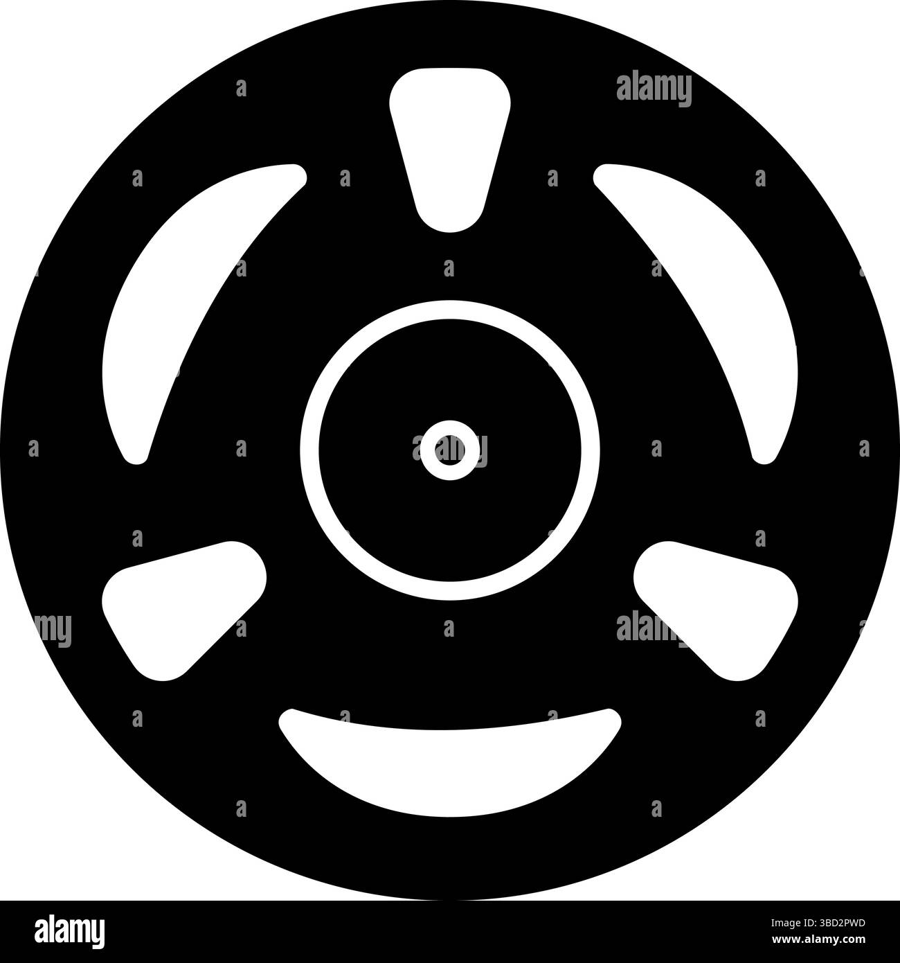 Babina for film music concept cinema sign round reel icon black color ...
