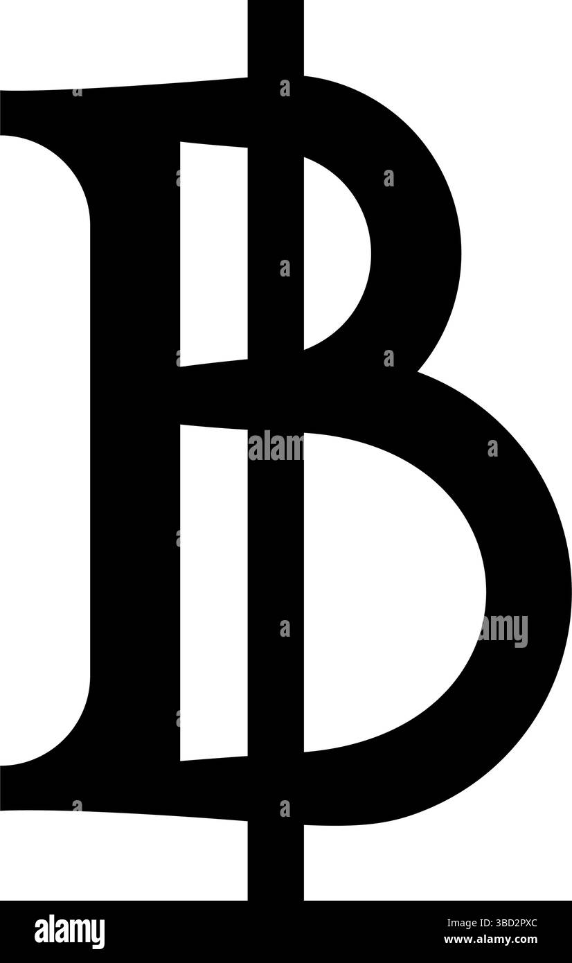 Currency symbol baht icon black color vector illustration image flat ...