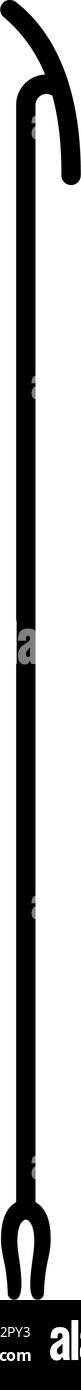 Egyptian scepter Uas icon black color vector illustration image flat ...
