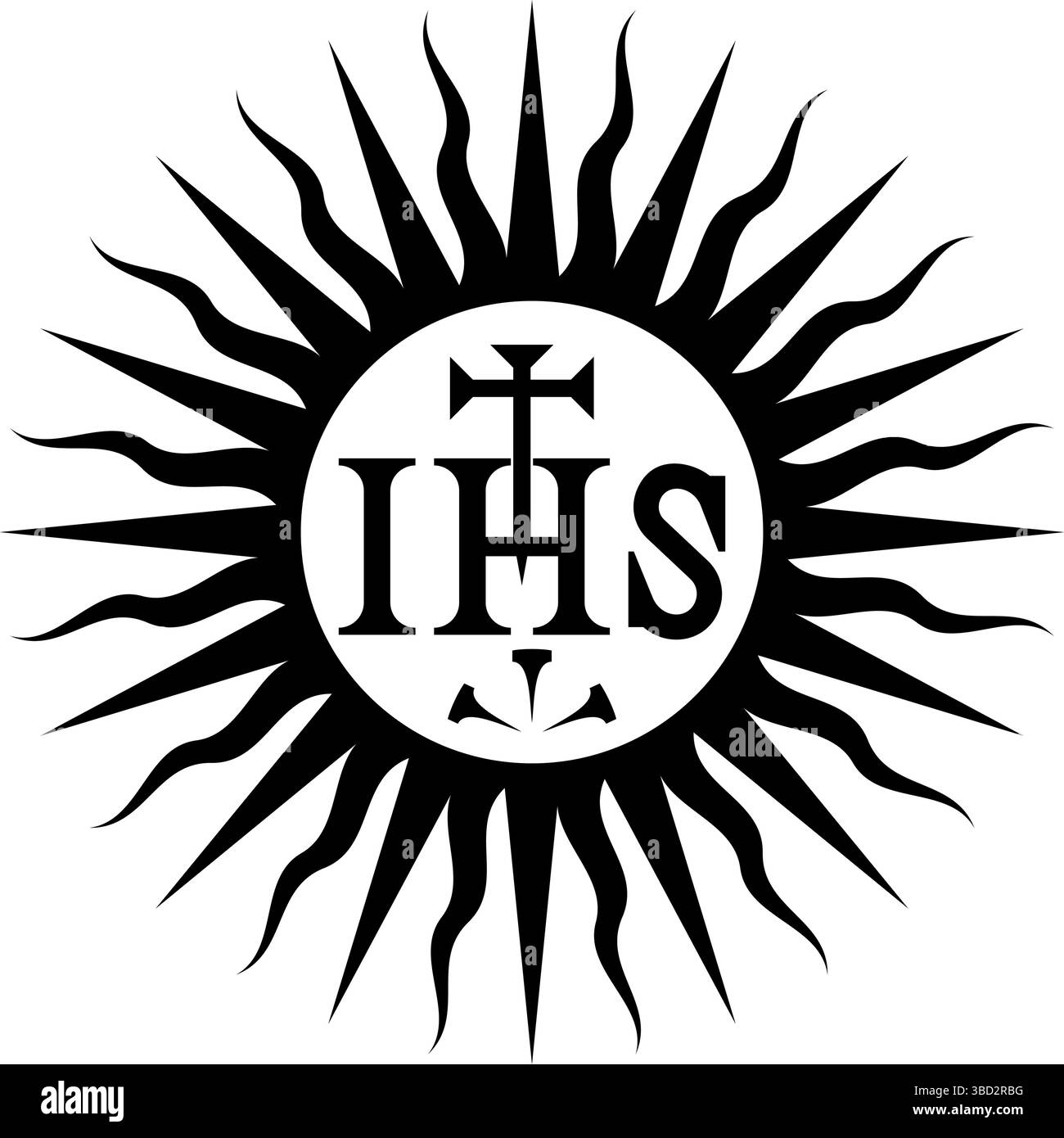 Jesuit symbol Christian concept sign icon black color vector illustration image flat style ...