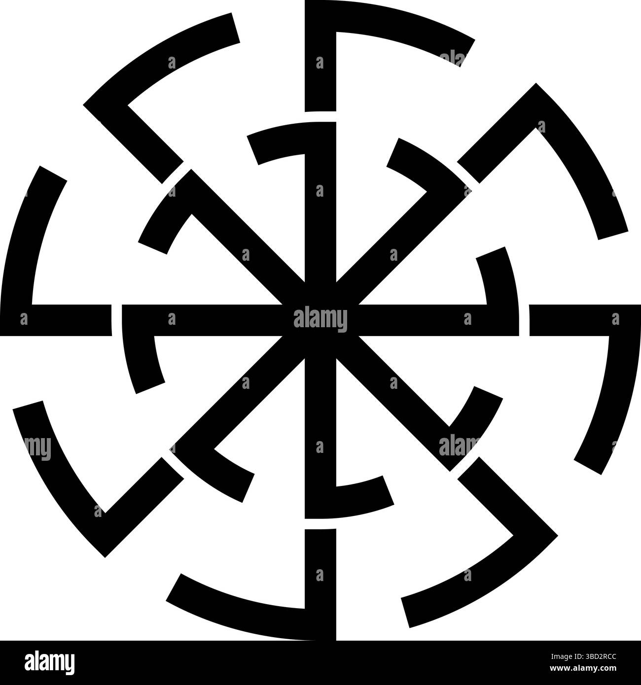 Svitovit symbol sign slavic pagan icon black color vector illustration ...