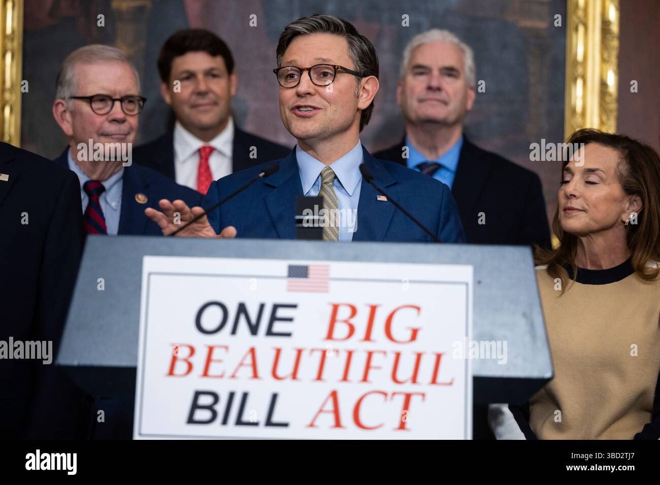 House Speaker Mike Johnson (R-La.) speaks alongside other House ...