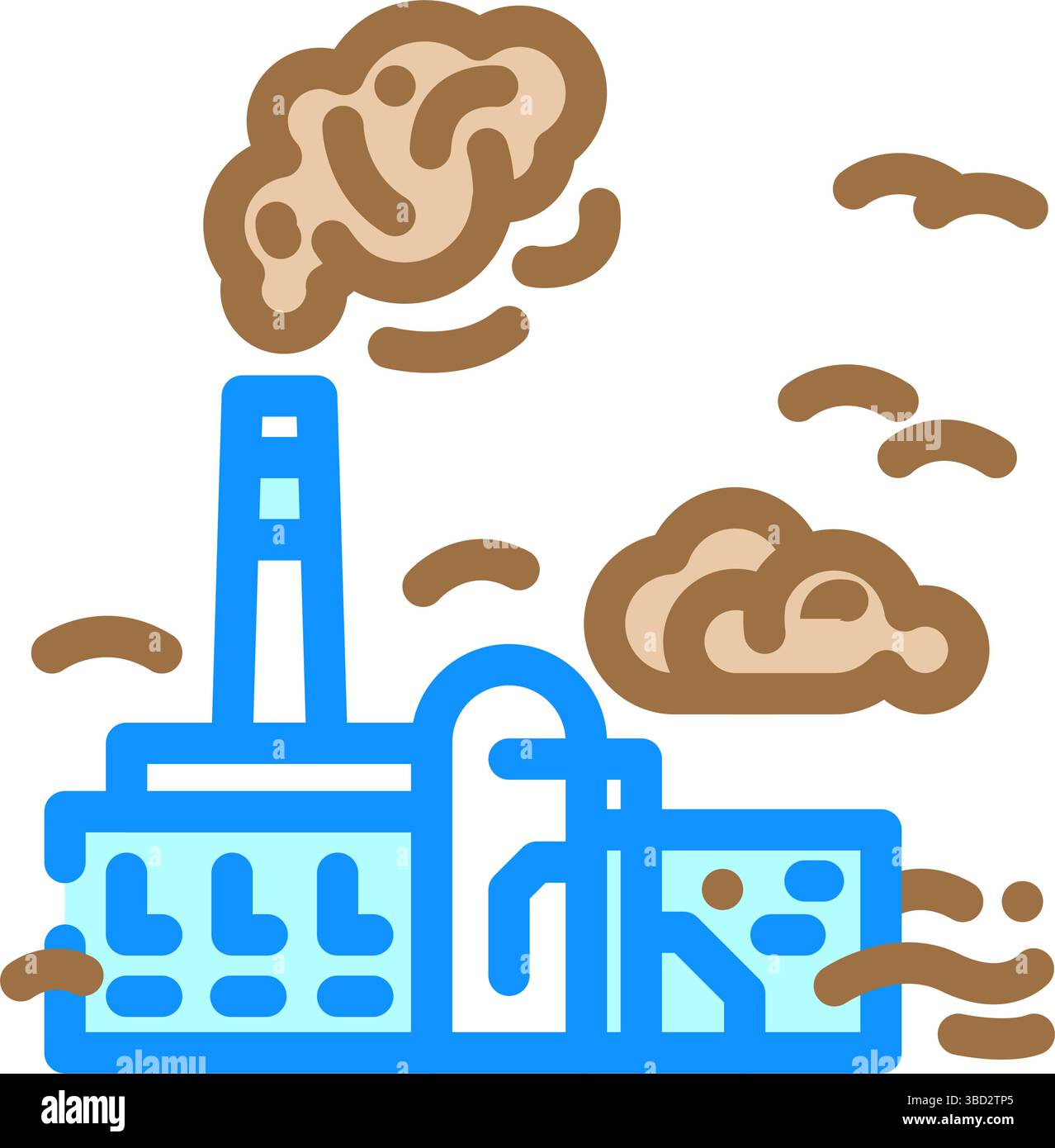 industrial zone covered heavy smog color icon vector illustration Stock ...