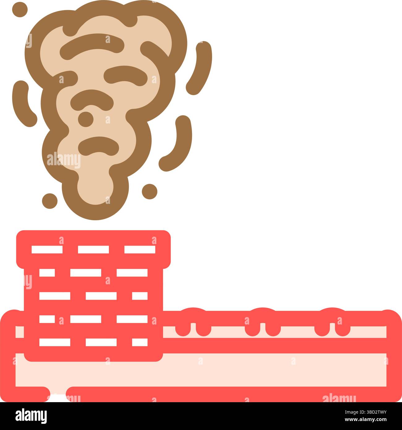 household chimney emitting smoke color icon vector illustration Stock ...