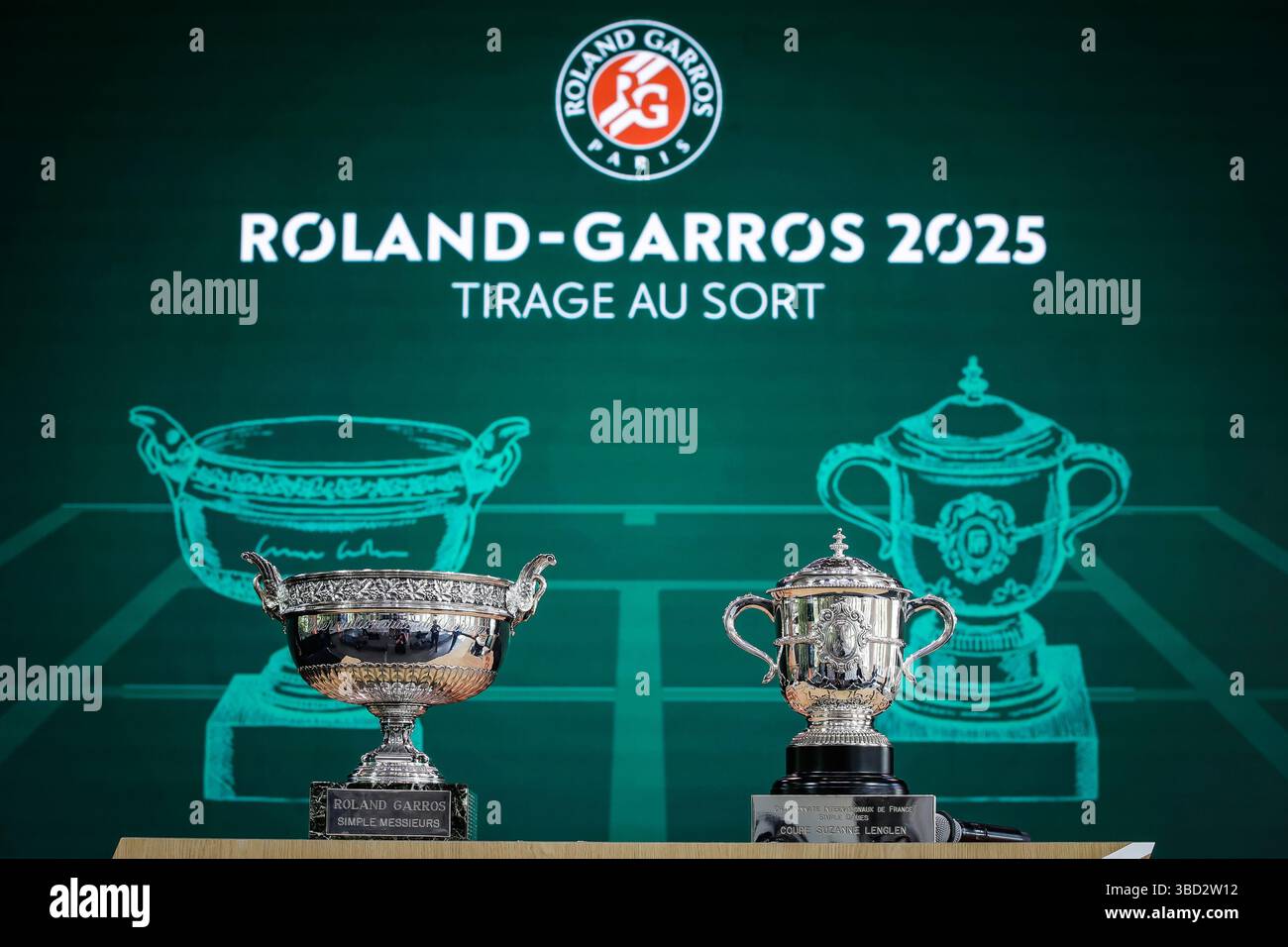 Exhibition of the Roland Garros trophies in the men's and women's ...