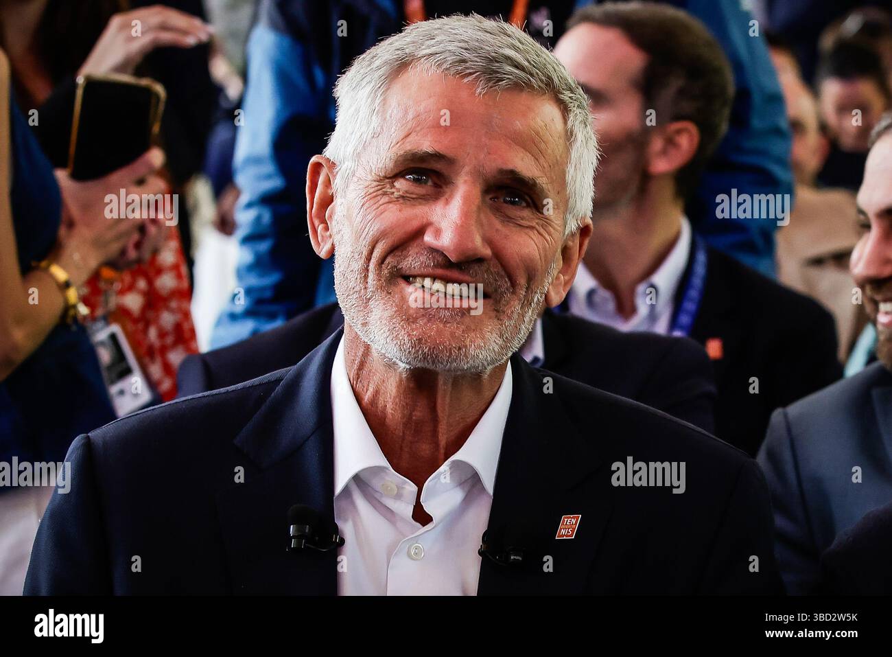 President of French Federation of Tennis (FFT) Gilles MORETTON attends ...
