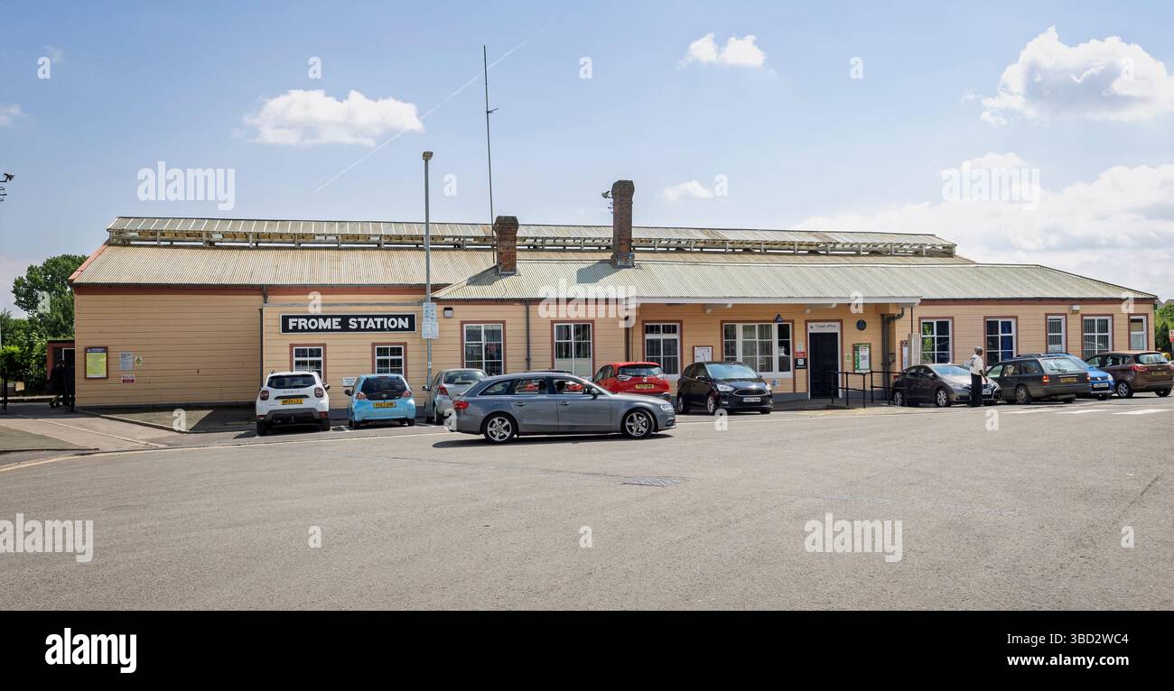 Frome Railway Station building and entrance in Frome, Somerset, UK on ...