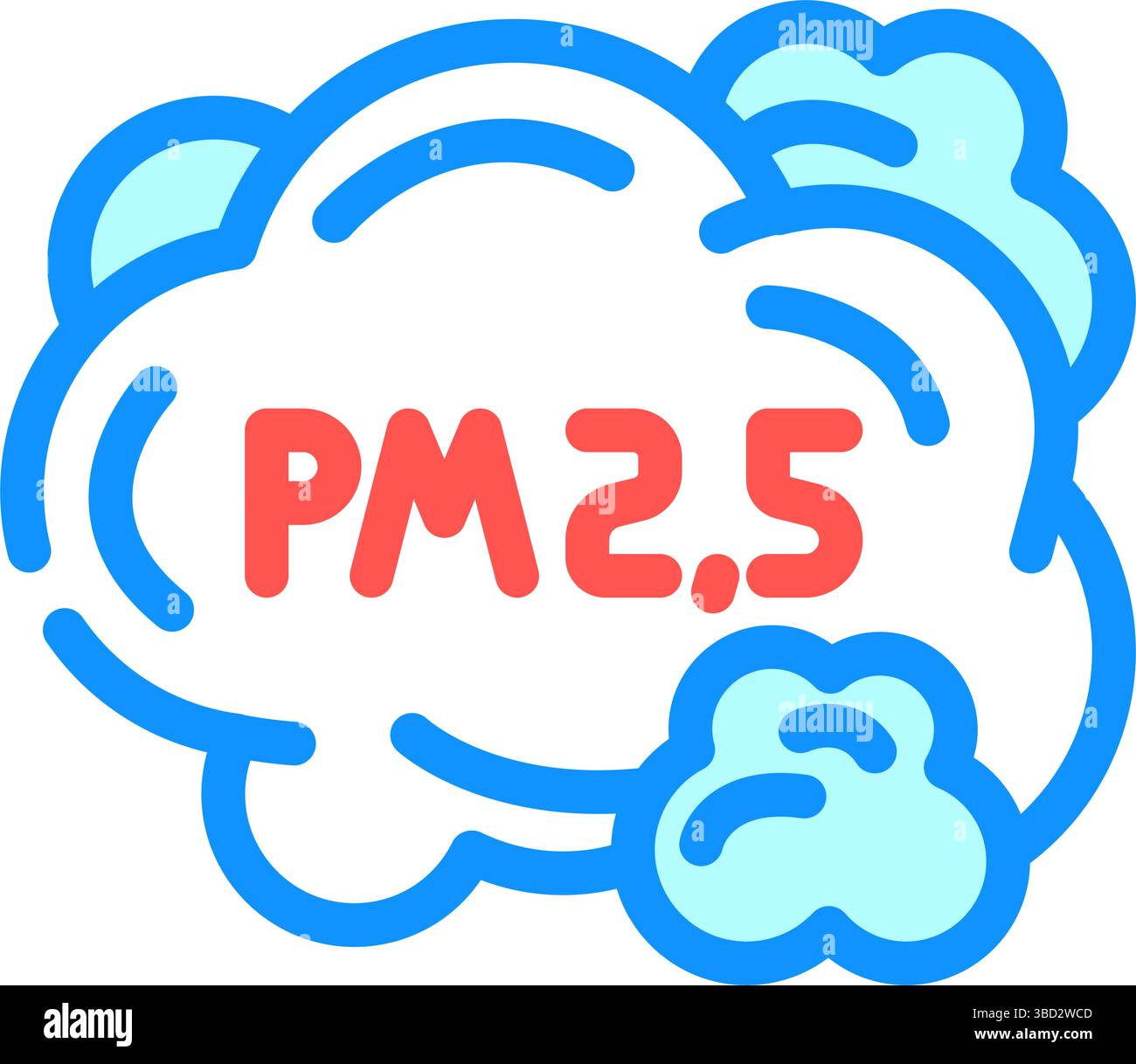 smog cloud labeled air pollution color icon vector illustration Stock ...
