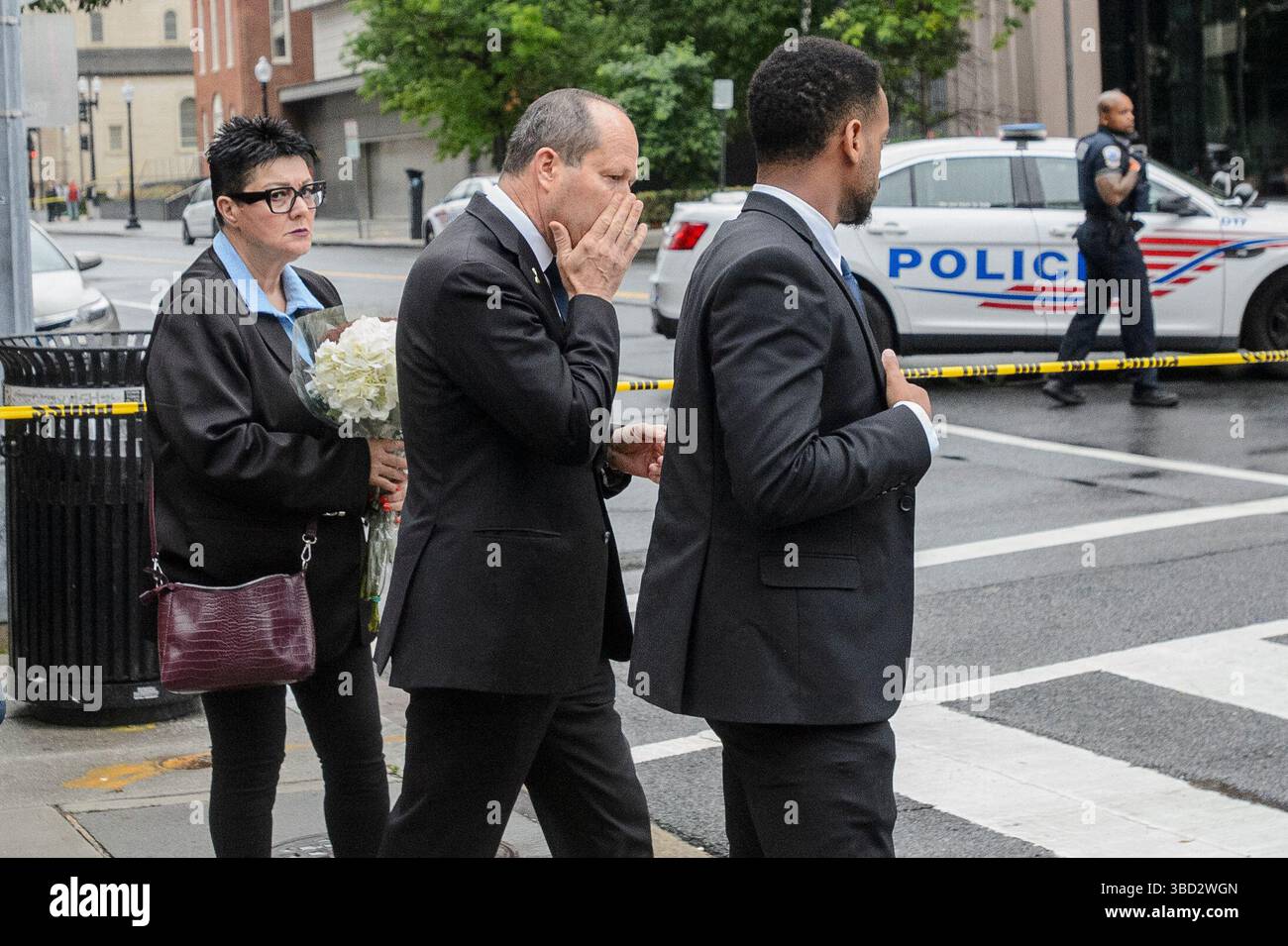 Israeli Minister of Economy and Industry Nir Barkat, center, and his ...