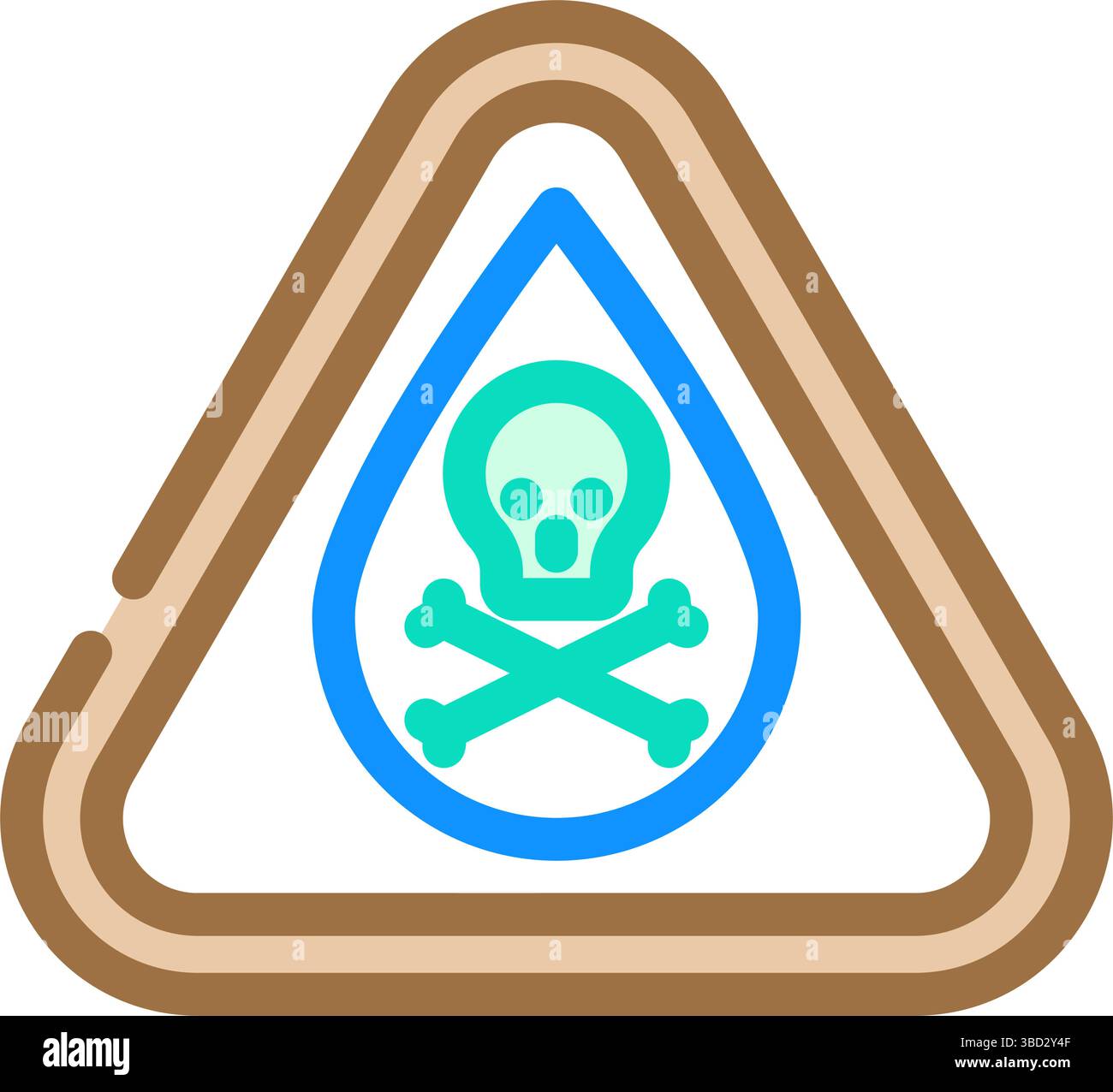 warning near contaminated water chemical pollution color icon vector ...