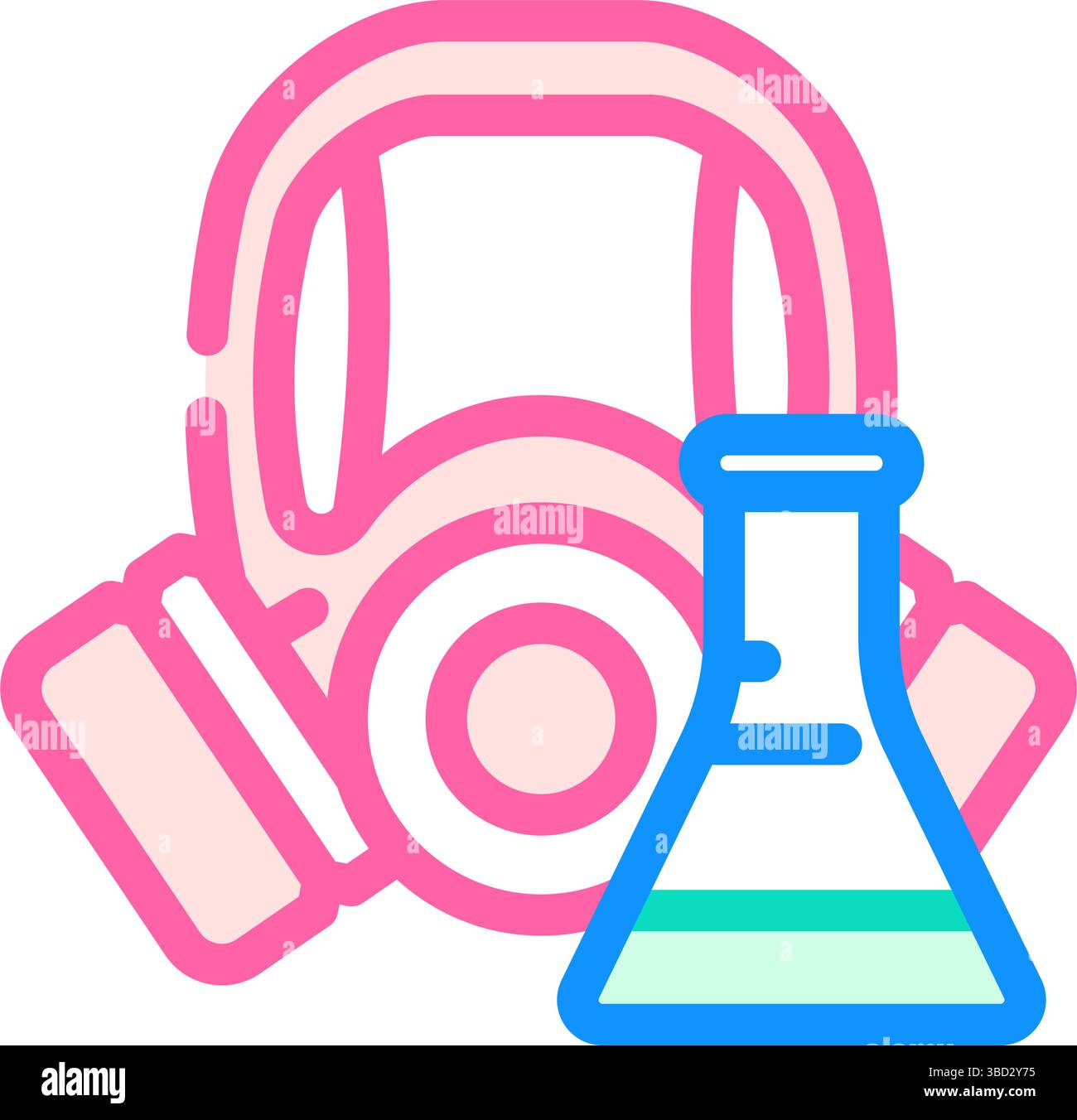 gas mask flasks chemical pollution color icon vector illustration Stock ...