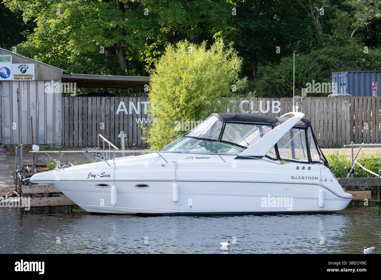 Antrim, Northern Ireland - May 20th, 2025: white Glastron GS 279 boat ...