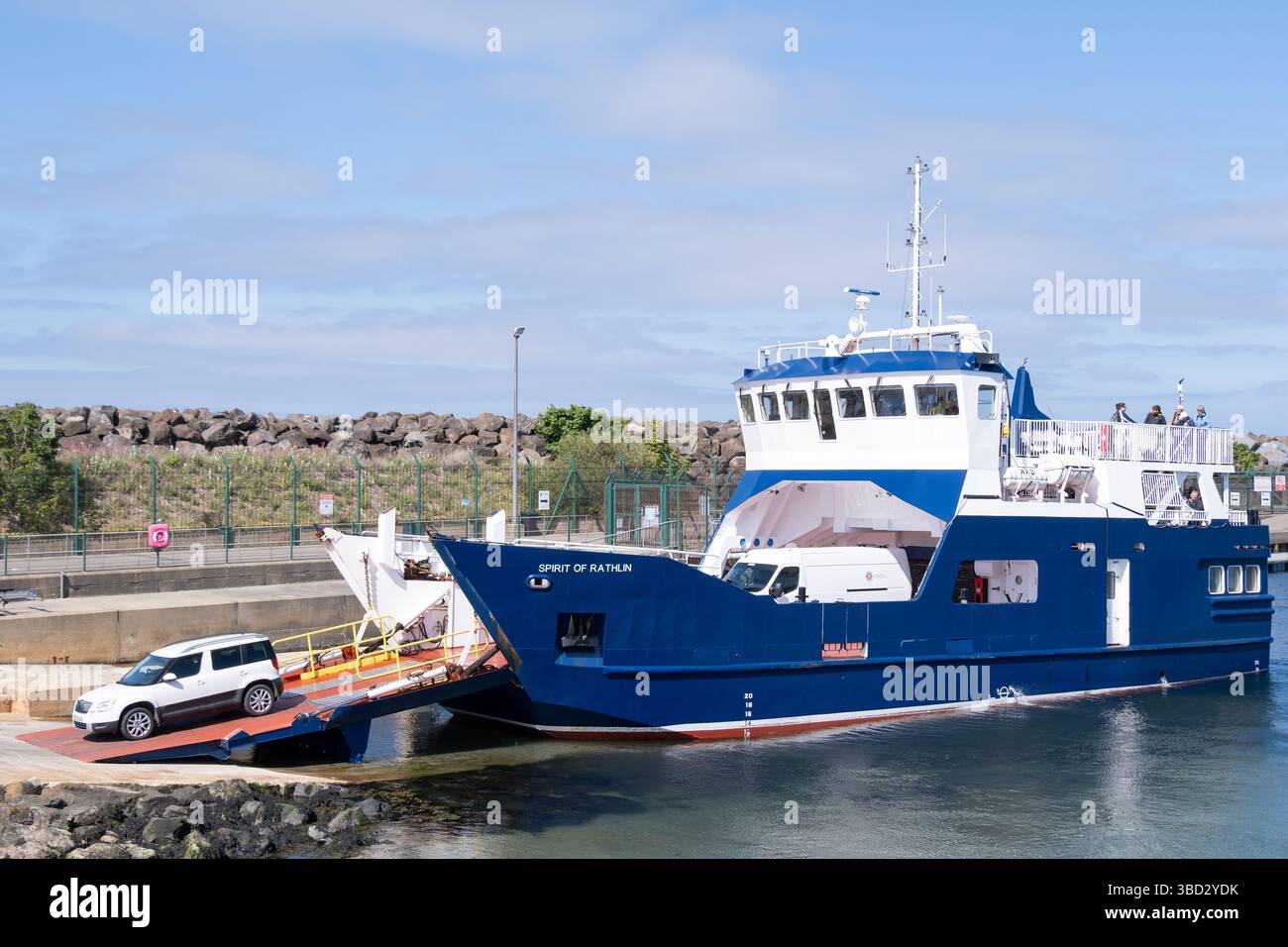 Ballycastle, Northern Ireland - May 21st, 2025: Car disembarks the ...