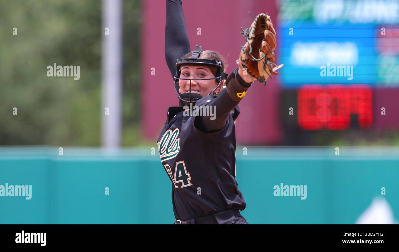South Florida pitcher Anne Long (24) in action during an NCAA regional ...