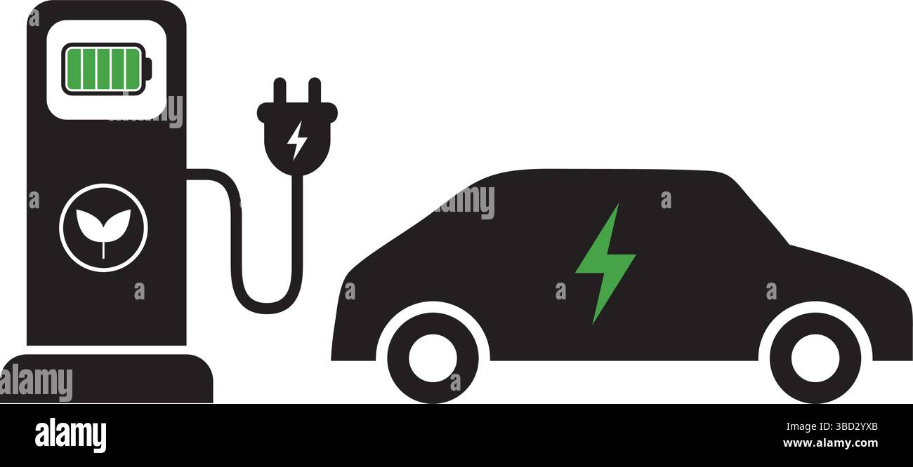 charging station for hybrid and electric vehicles isolated vector ...