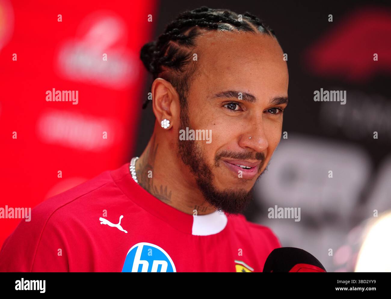 Ferrari's Lewis Hamilton during the preview day at the Circuit de ...