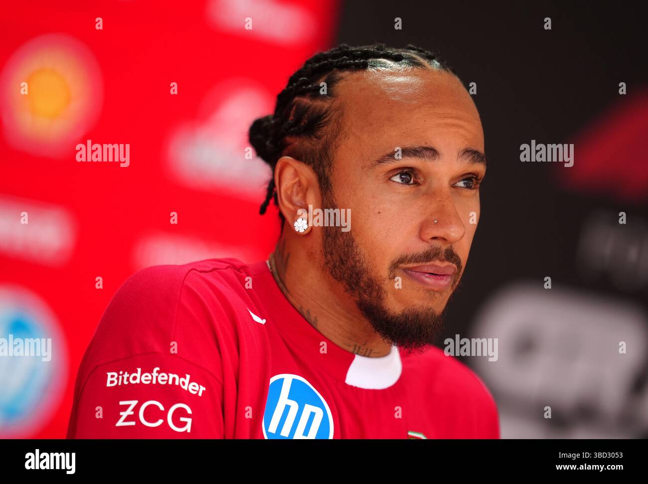 Ferrari's Lewis Hamilton during the preview day at the Circuit de ...