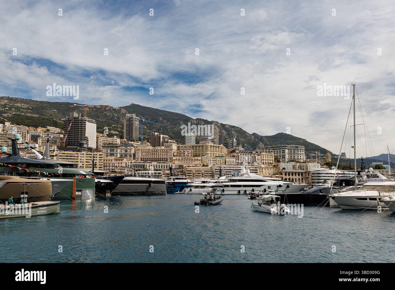 Blick auf den Hafen mit Skyline Monte Carlo, Grosser Preis von Monaco ...