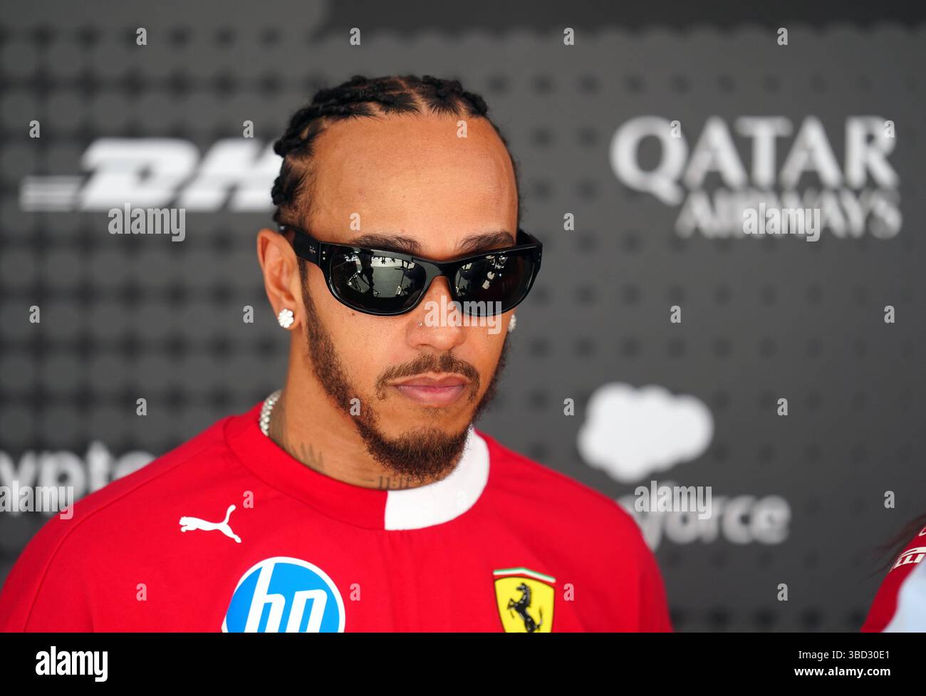 Ferrari's Lewis Hamilton during the preview day at the Circuit de ...