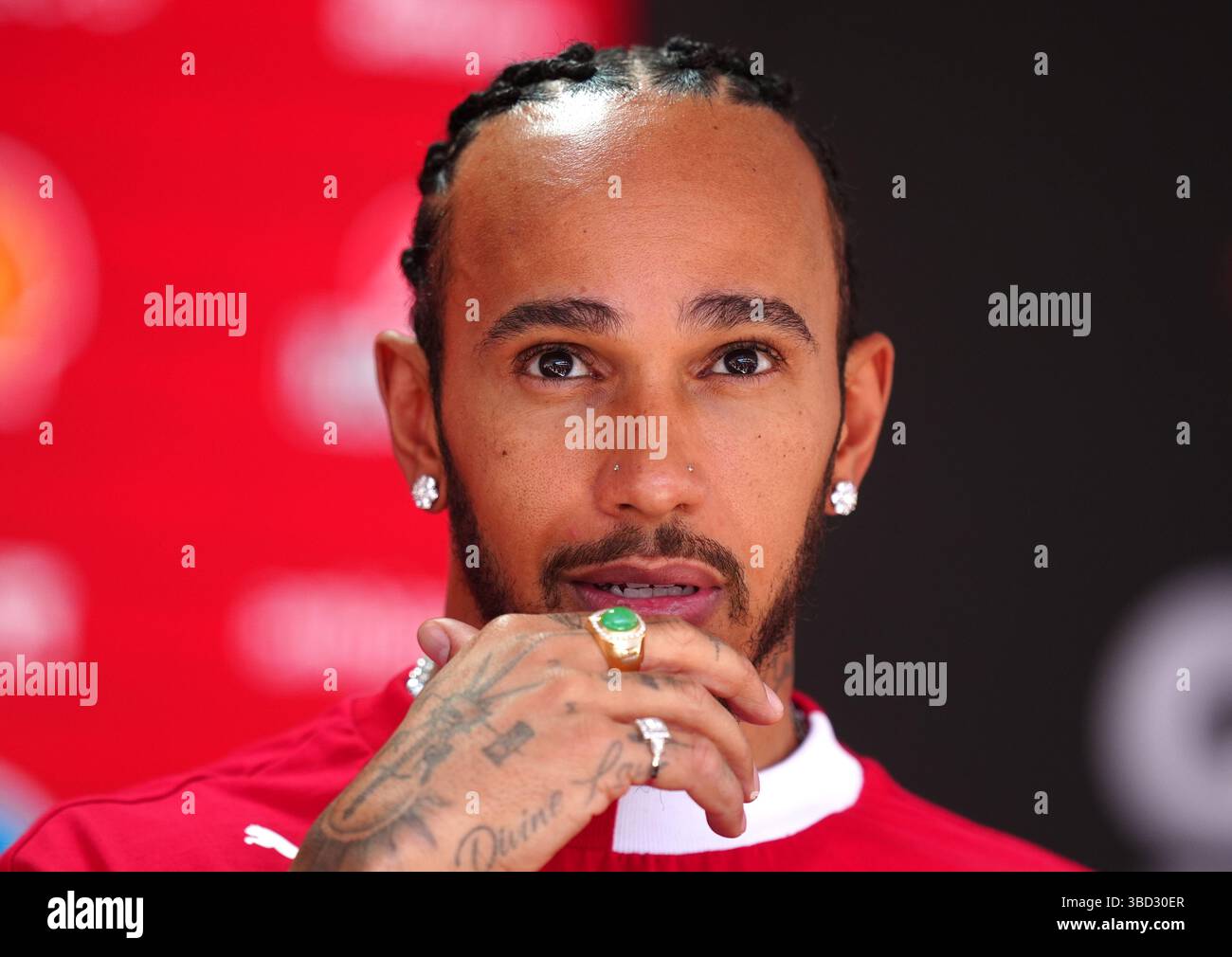 Ferrari's Lewis Hamilton during the preview day at the Circuit de ...