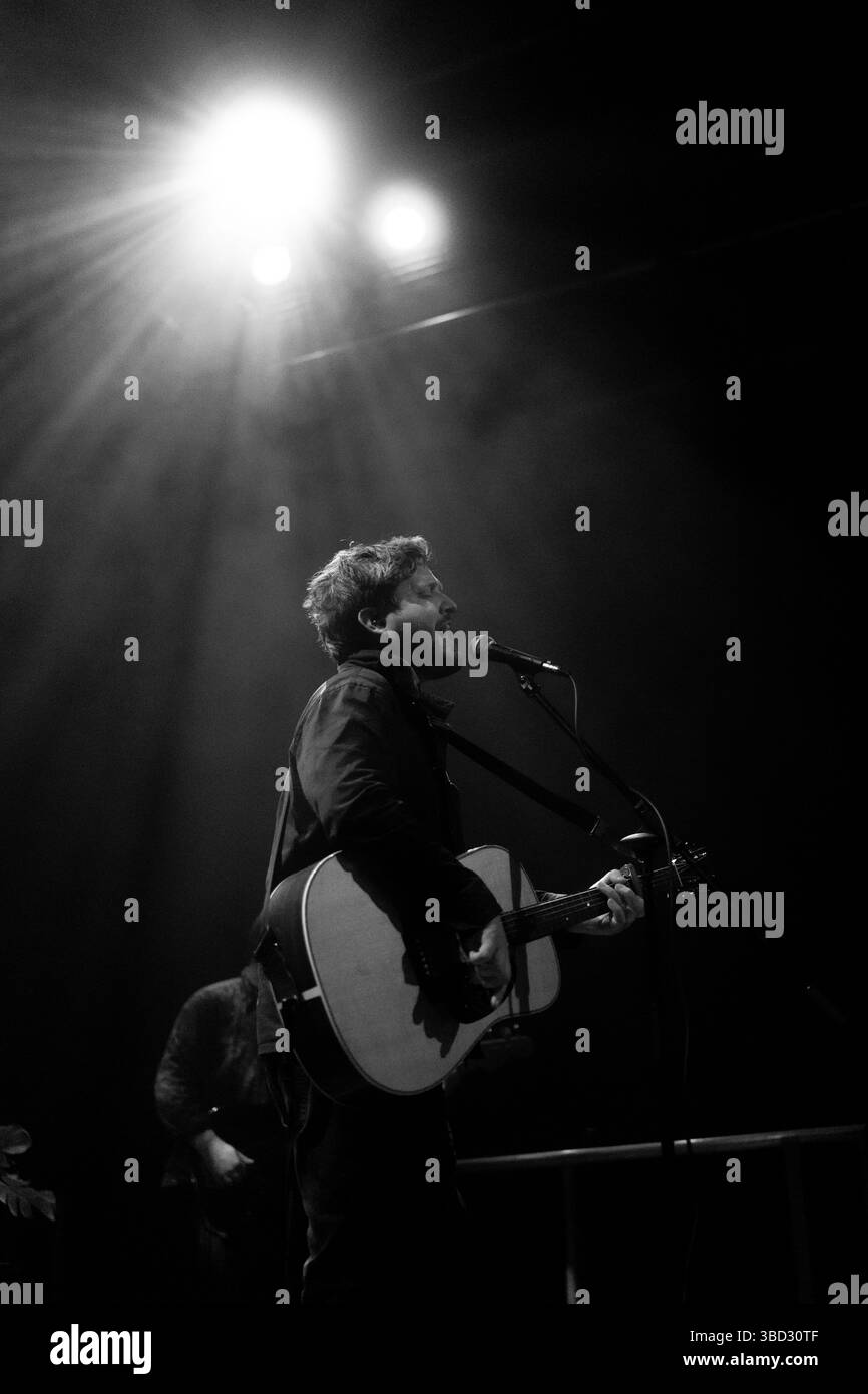 Cambridge, UK, 1 April, 2025. Will Varley in concert. Pictured left to ...