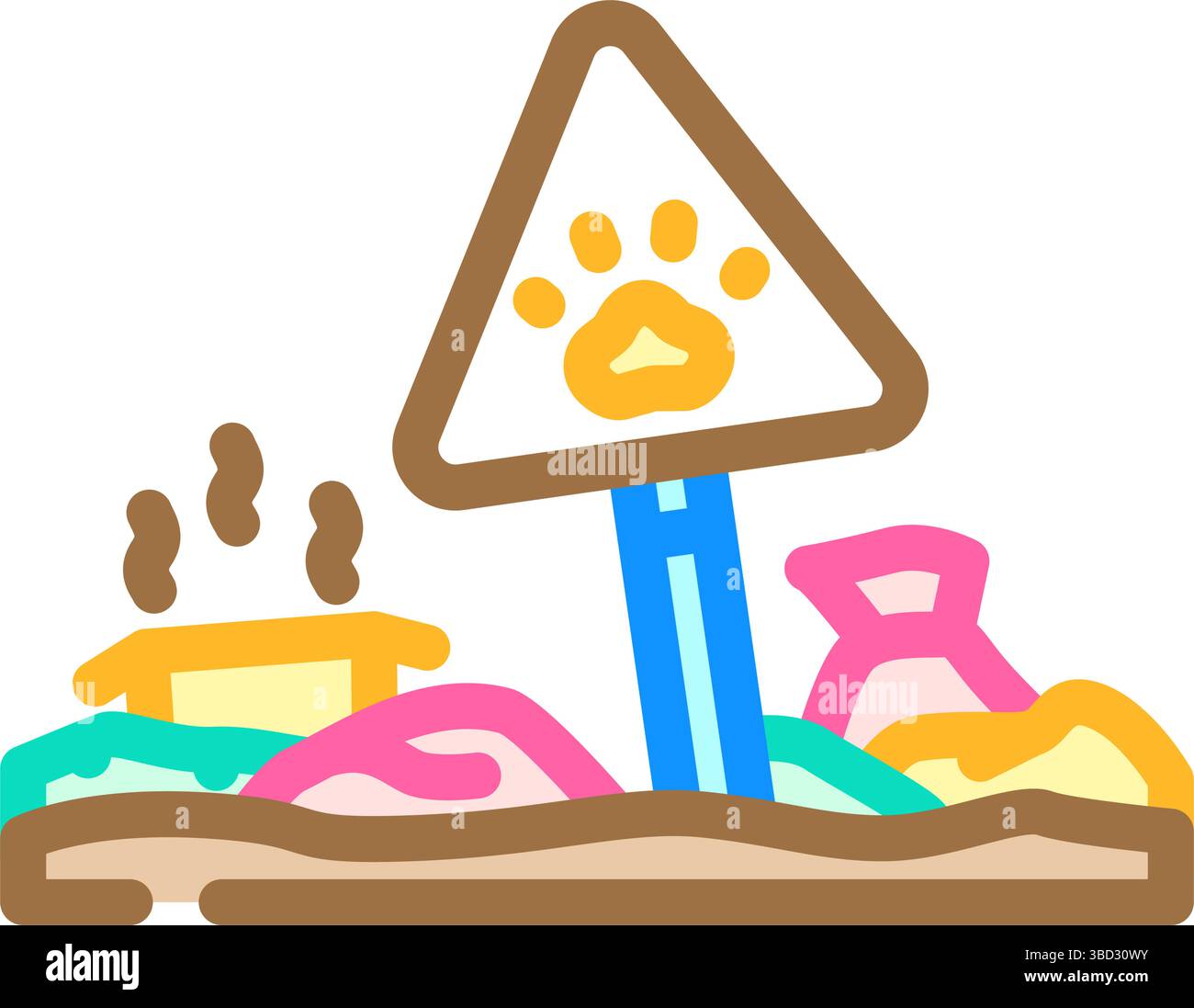 animals fleeing from polluted zone chemical pollution color icon vector ...