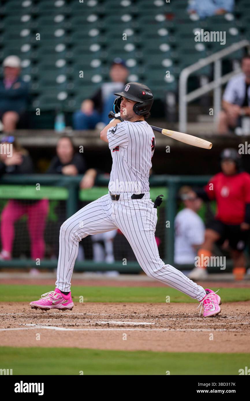 Birmingham Barons Jacob Gonzalez (1) bats during an MiLB Southern ...