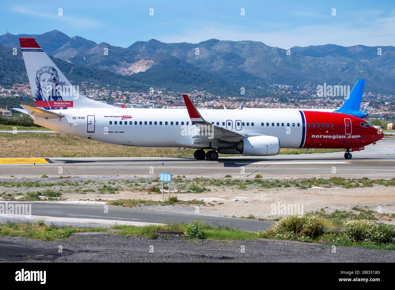 Norwegian Air Shuttle AOC Boeing 737 airliner at Malaga Airport with ...