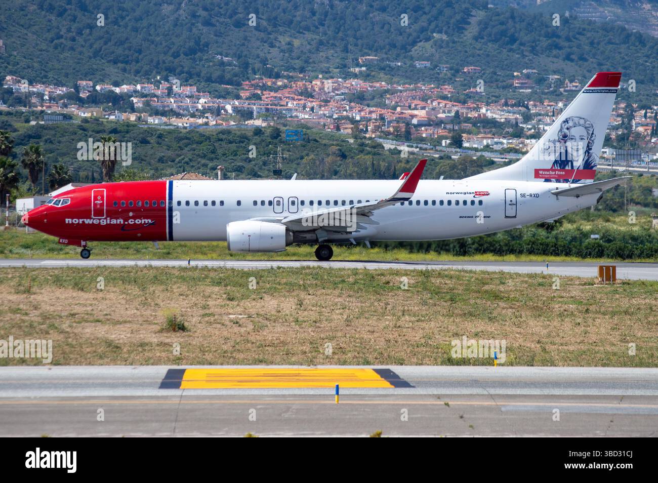 Norwegian Air Shuttle AOC Boeing 737 airliner at Malaga Airport with ...