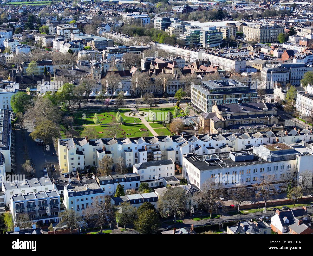 Aerial drone view of Cheltenham town centre Stock Photo - Alamy