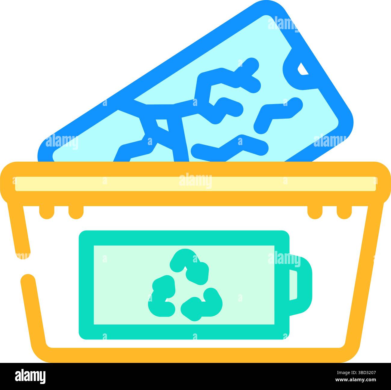 electronic gadgets battery disposal color icon vector illustration ...