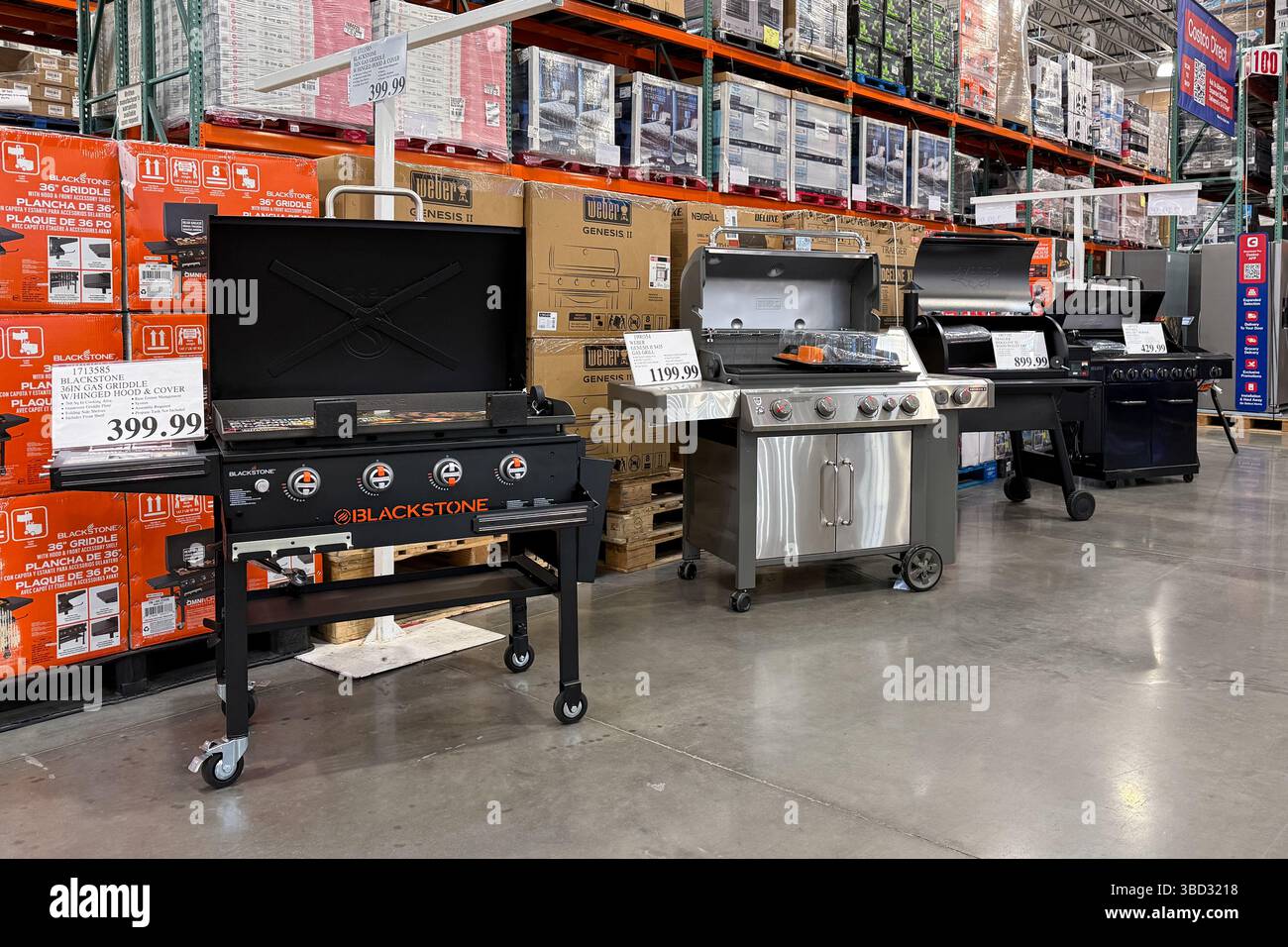 WOODBURY, MN, USA, APRIL 22, 2025: Grouping of Blackstone and Weber gas ...