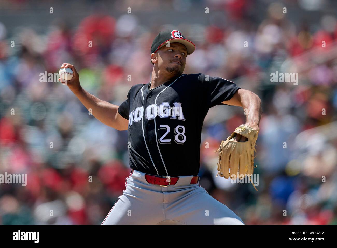 Chattanooga Lookouts pitcher Chase Burns (28) during an MiLB Southern ...