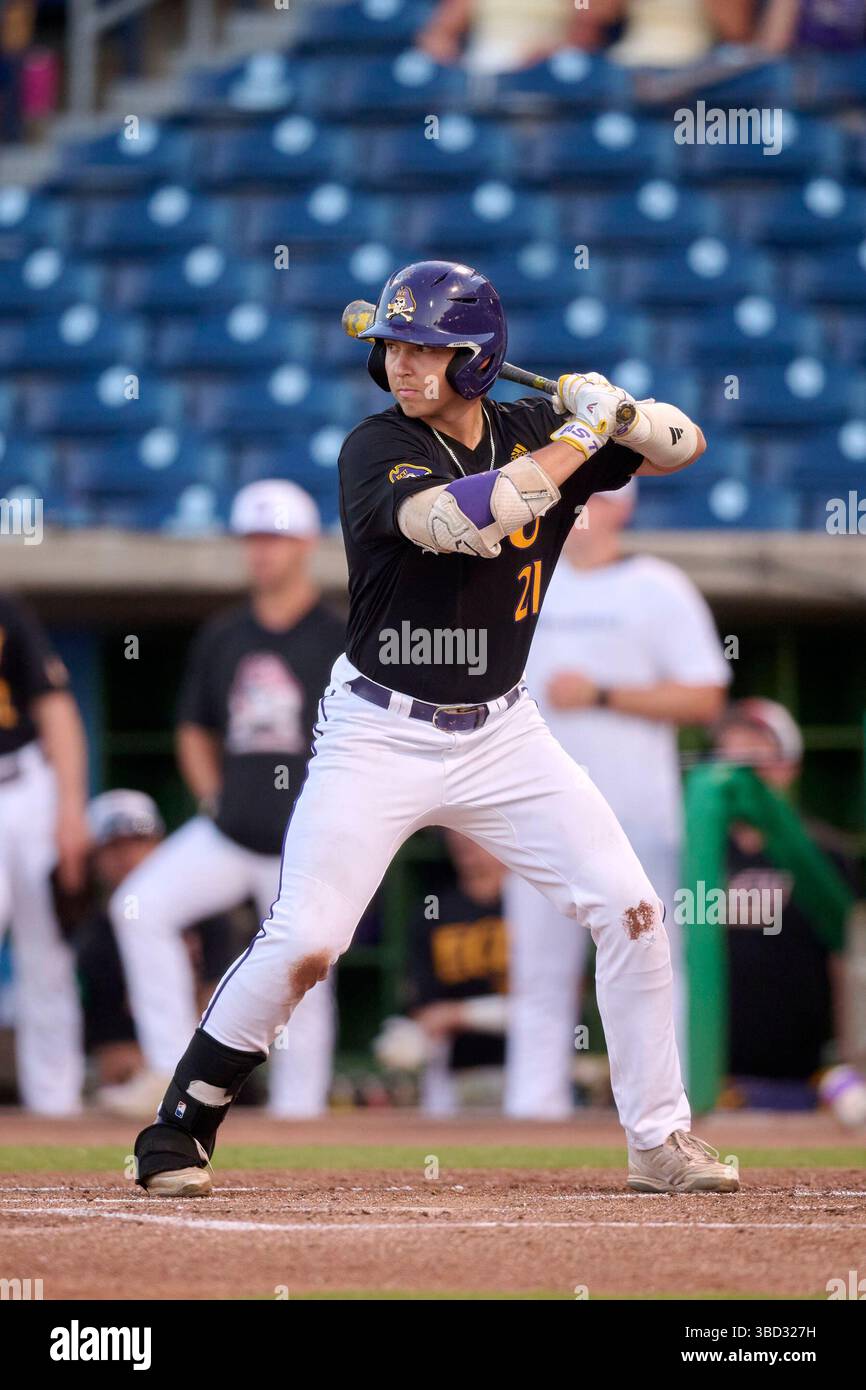 East Carolina Pirates Austin Irby (21) bats during an American Athletic ...